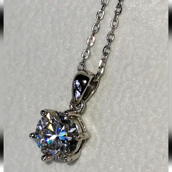 GRA Moissanite | Jewelry | Moissanite Diamond Pendant Necklace Sterling ...